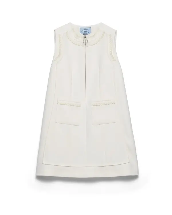 Prada Embroidered Natté Fabric Mini-dress