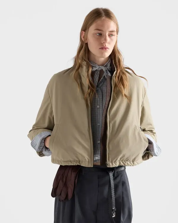 Prada Cropped Technical Poplin Down Jacket