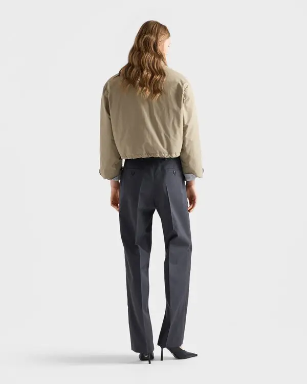 Prada Cropped Technical Poplin Down Jacket