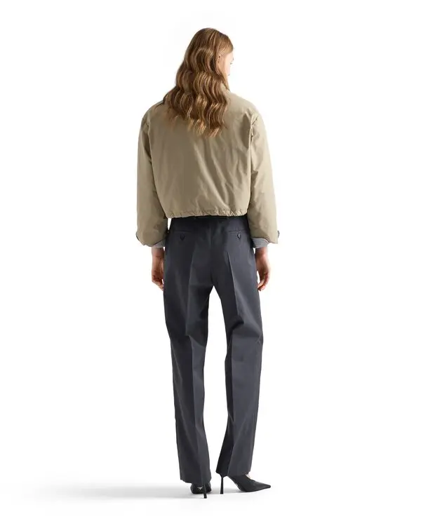 Prada Cropped Technical Poplin Down Jacket