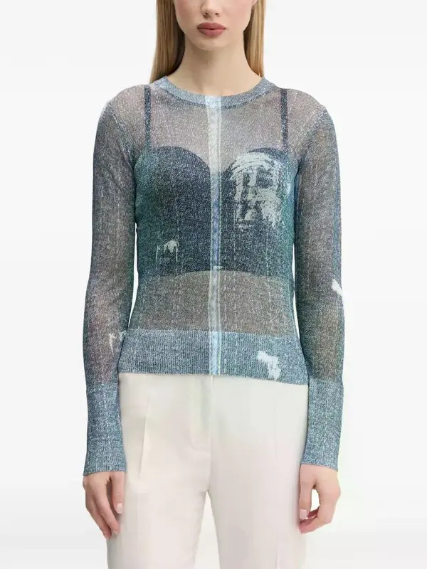 Desigual Denim-effect Long-sleeve Top