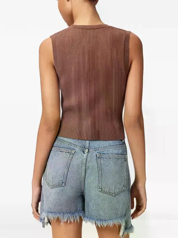 ALLSAINTS Cruz Ribbed-knit V-neck Top