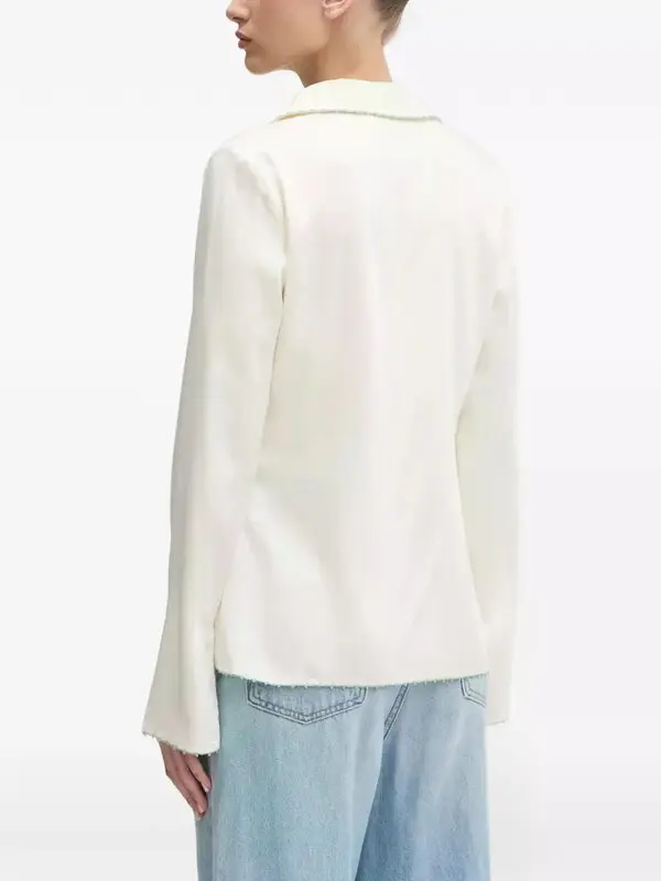 Desigual Tie-front Embroidered Long-sleeve Blouse
