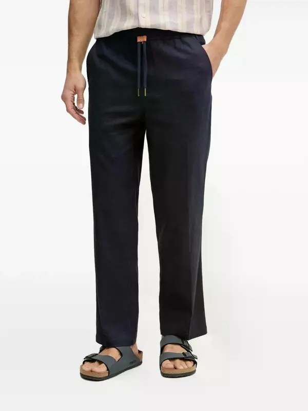 MOS MOSH Mavi Drawstring-waistband Straight-leg Trousers