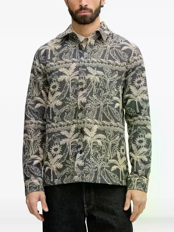 MOS MOSH David Palm-print Shirt Jacket