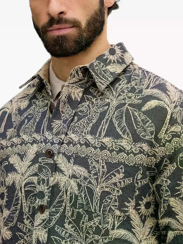 MOS MOSH David Palm-print Shirt Jacket