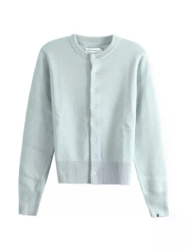 Extreme Cashmere N°435 Little Lamb Button-up Ribbed-trim Cardigan - Blue