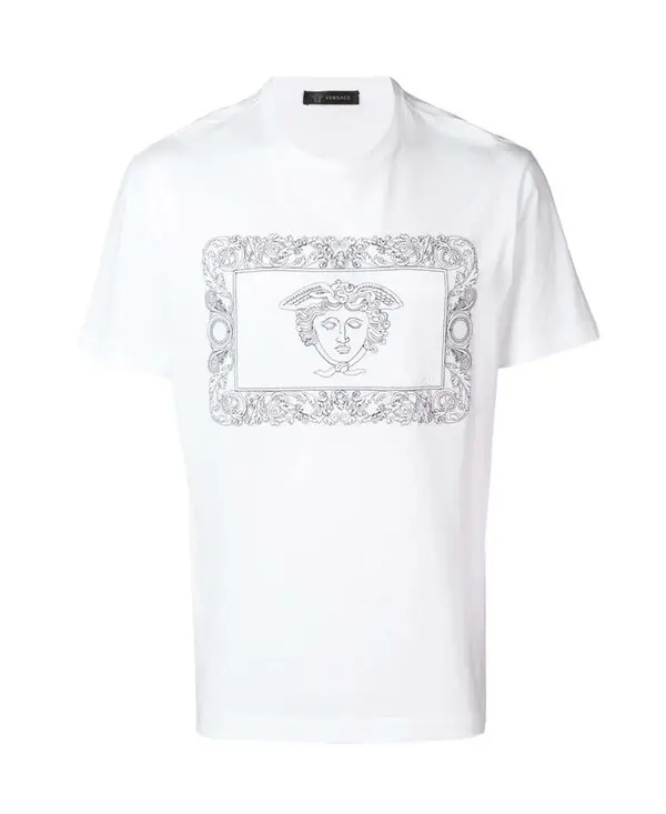 Versace Medusa' Pattern Embroidered T-shirt