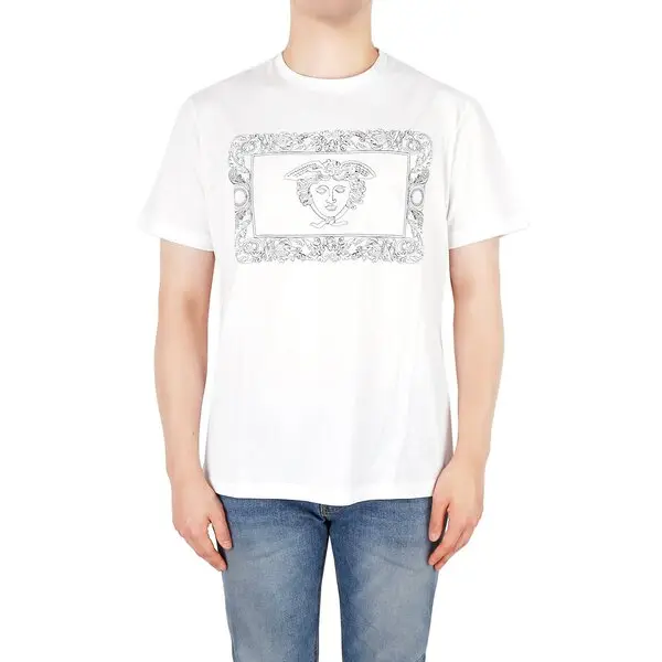 Versace Medusa' Pattern Embroidered T-shirt