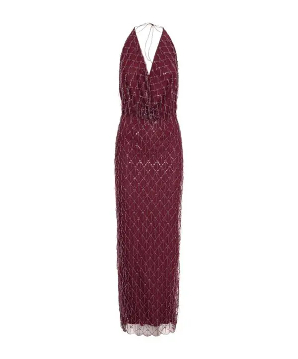 ROTATE BY BIRGER CHRISTENSEN Sequins Halterneck Dress