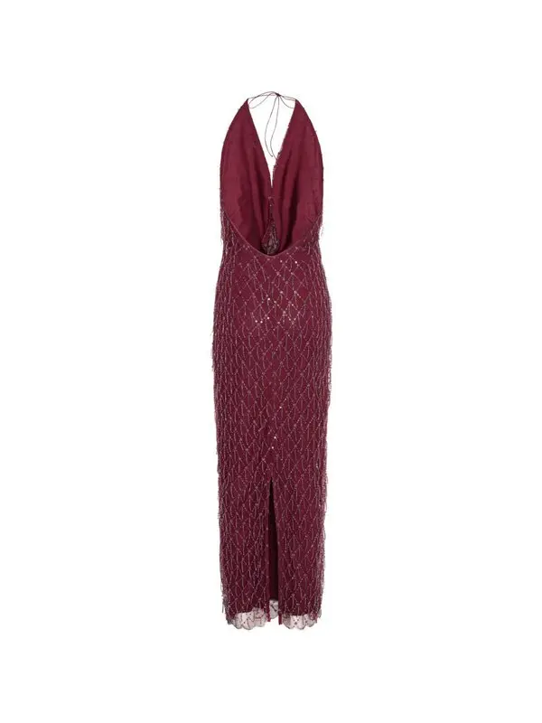 ROTATE BY BIRGER CHRISTENSEN Sequins Halterneck Dress