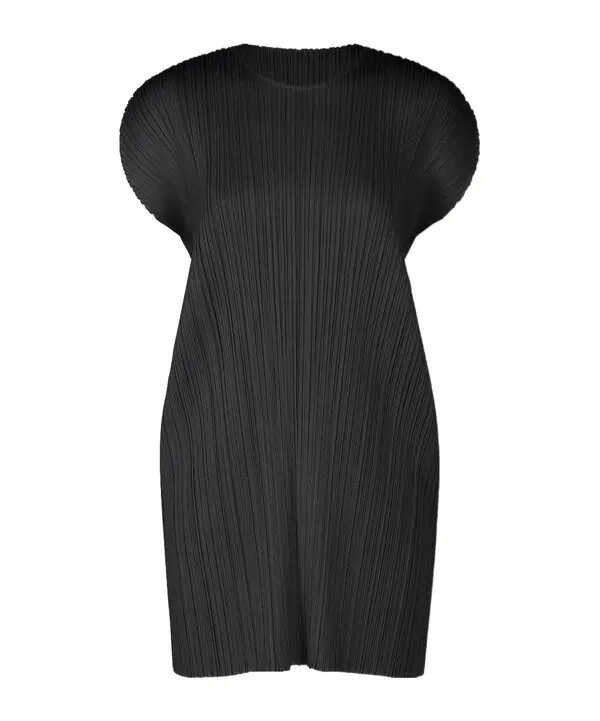Issey Miyake Pleated Waist Dress - Black