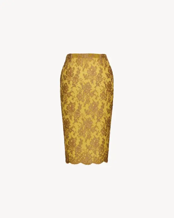 Saint Laurent Lace Midi Skirt