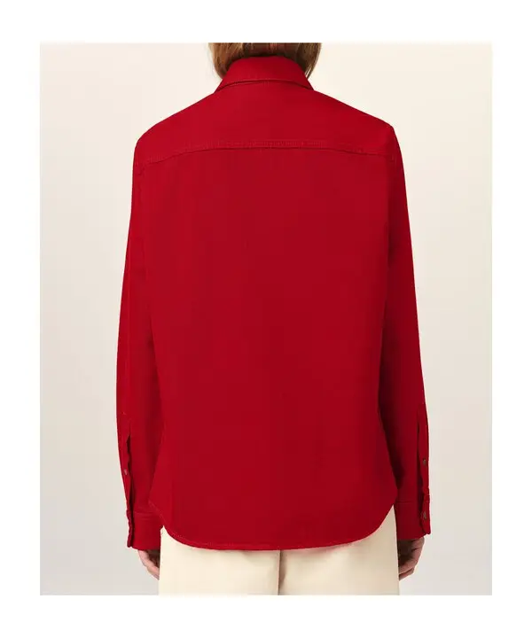 AMI Paris Red Cotton Shirt With De Coeur