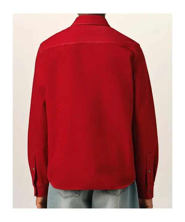AMI Paris Red Cotton Shirt With De Coeur