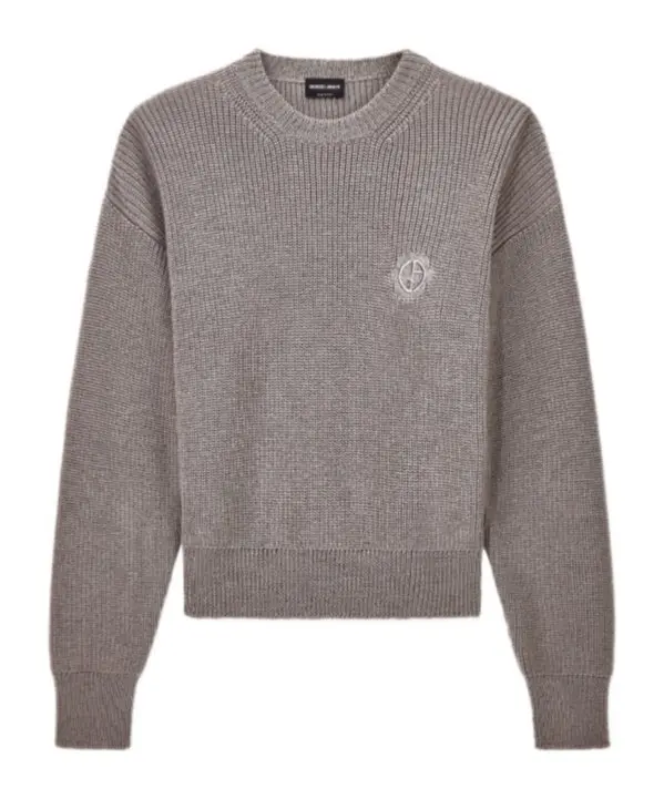 Giorgio Armani Virgin Wool Half Cardigan Stitch Sweater