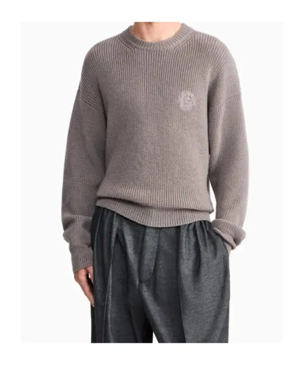 Giorgio Armani Virgin Wool Half Cardigan Stitch Sweater