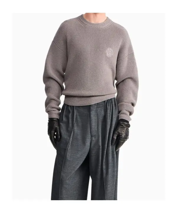 Giorgio Armani Virgin Wool Half Cardigan Stitch Sweater