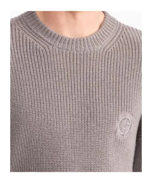Giorgio Armani Virgin Wool Half Cardigan Stitch Sweater