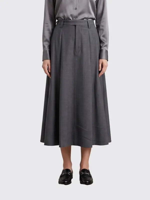 Brunello Cucinelli Pleated Midi Skirt - Grey