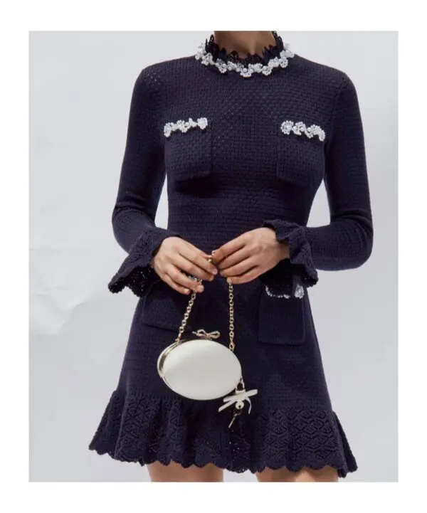SELF-PORTRAIT Satin Oval Clutch