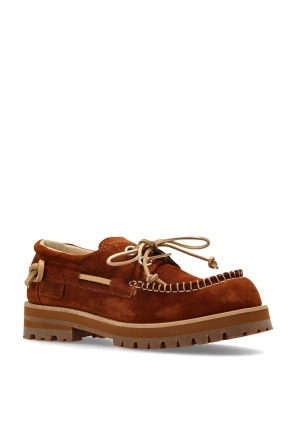 Moschino Suede Whipstitch-trim Loafers