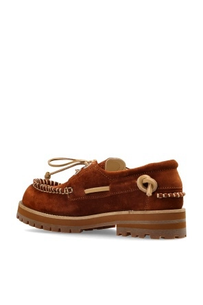 Moschino Suede Whipstitch-trim Loafers