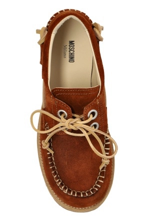Moschino Suede Whipstitch-trim Loafers