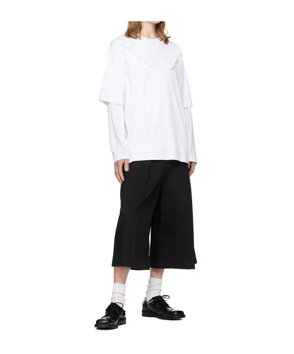 Simone Rocha Ruffled Bias-cut Layered Long-sleeved T-shirt