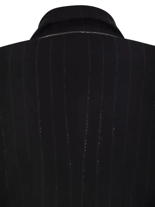 Brunello Cucinelli Double-breasted Pinstripe Blazer With Sequins