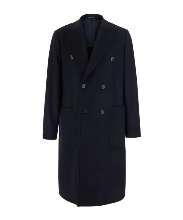 Emporio Armani Double-breasted Coat - Blue