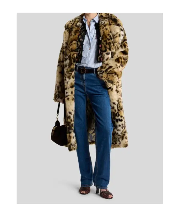 Etro Faux-fur Coat With Leopard-motif