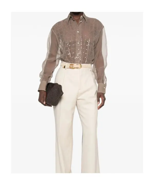 Brunello Cucinelli Sequin-embellished Semi-sheer Shirt