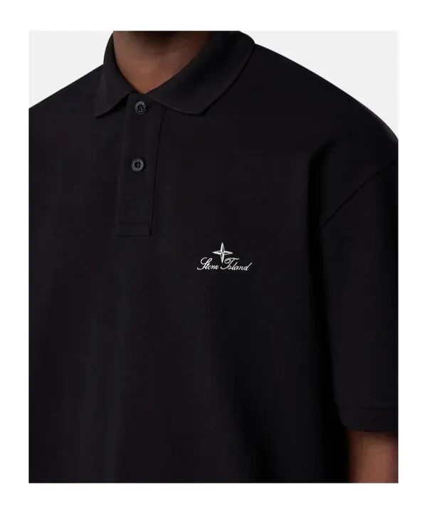 Stone Island Regular-fit Polo Shirt With Archival Logo Embroidery