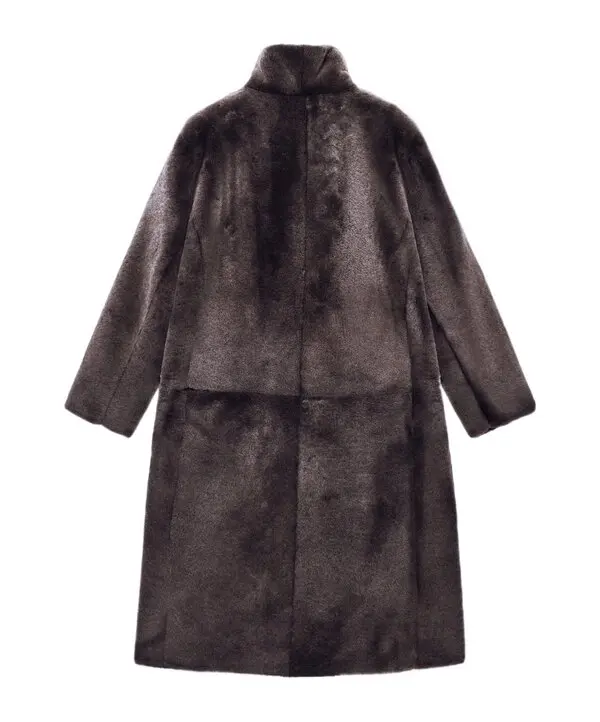 Giorgio Armani Coat Reversible Regular Fit In Shearling With Horn Buttons
