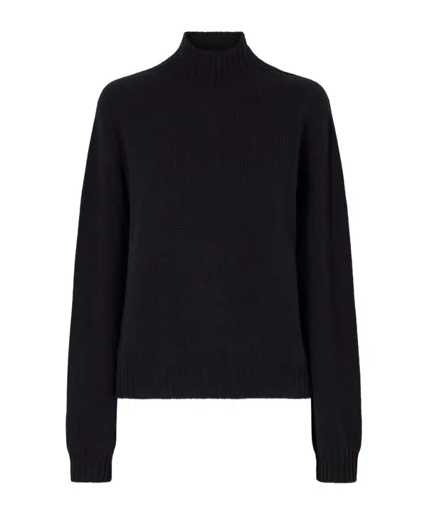 THE ROW Turtleneck Sweater With Ribbed Cuffs And Hem - Black