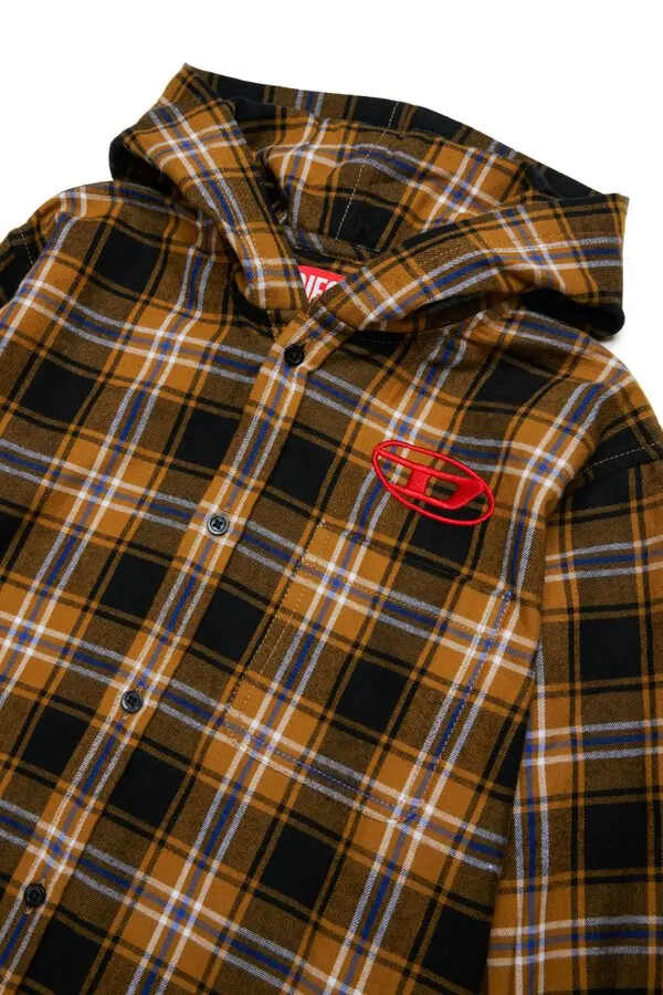 DIESEL® Check-print Hooded Shirt