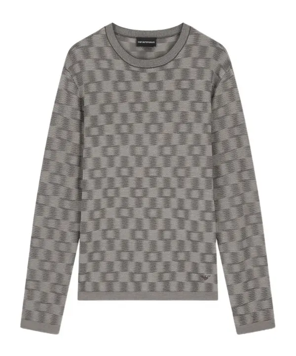 Emporio Armani Signature Capsule Pattern-knit Virgin Wool Jumper