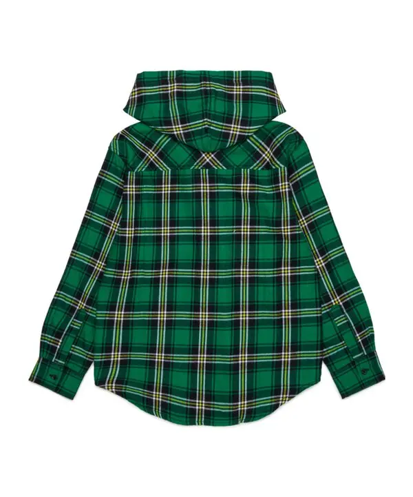 DIESEL® Check-pattern Hooded Shirt