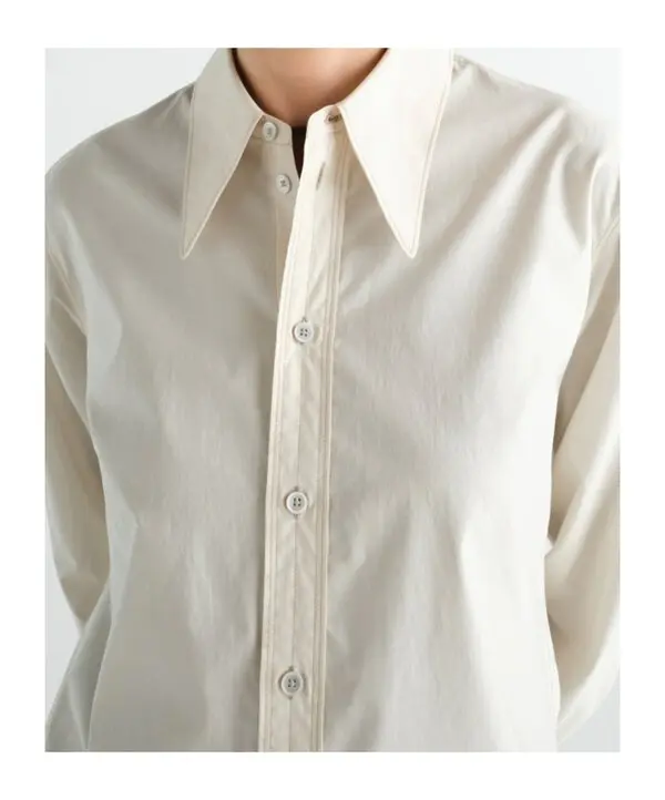 LEMAIRE Pointed Collar Shirt In Washed Cotton Silk