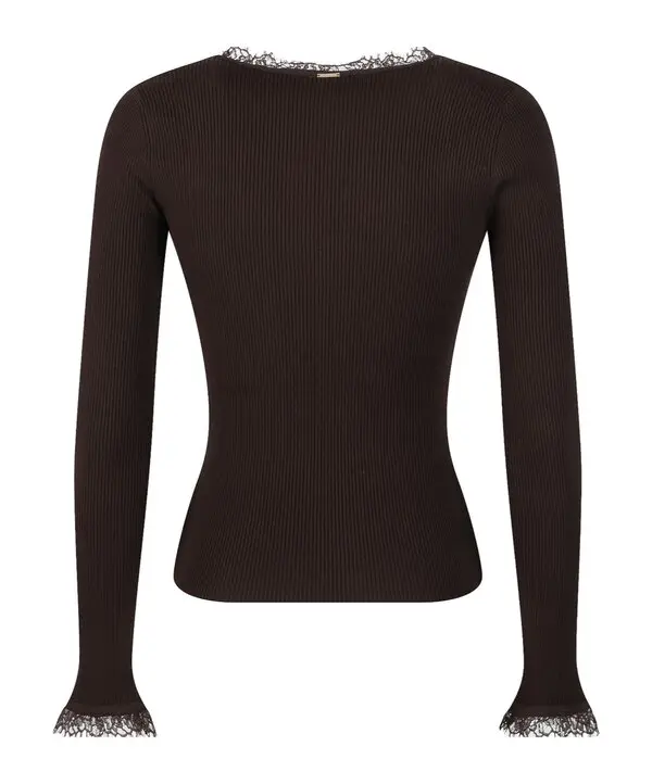 TWINSET Form-fitting Lace Knit Top