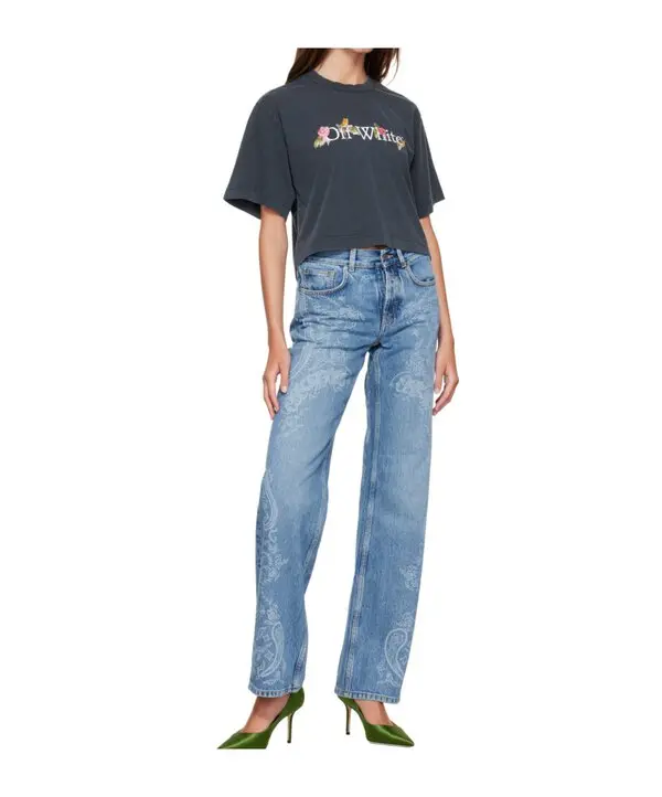 Off-White Short-sleeved T-shirt With Logo Print