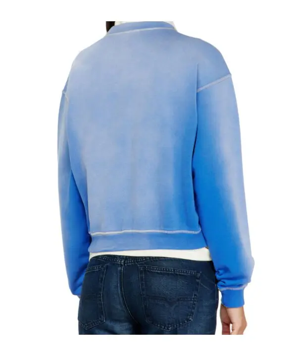 DIESEL® Cotton Sweatshirt With Logo Embroidery - Light Blue
