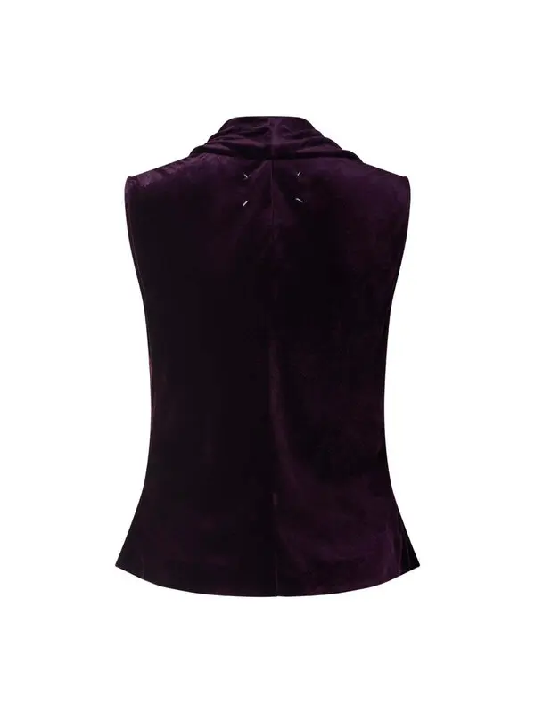 MAISON MARGIELA Sleeveless Velvet Draped Top - No