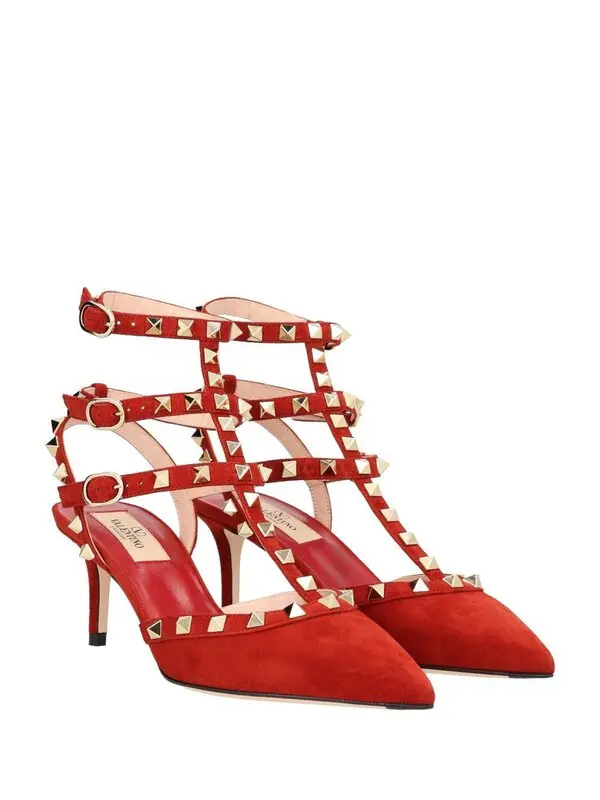 Valentino Garavani Rockstud Pointed Toe Ankle Strap Pumps