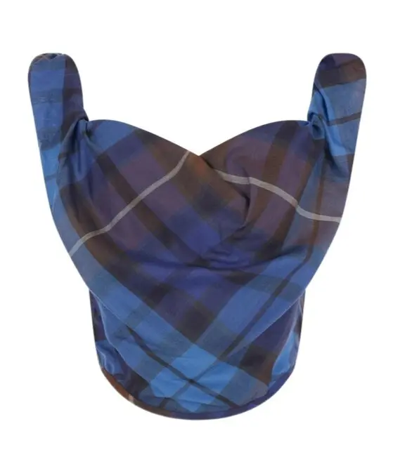 VIVIENNE WESTWOOD Draped Check Top - Blue