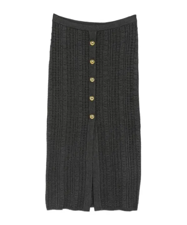 TWINSET Cable-knit Button-front Midi Skirt
