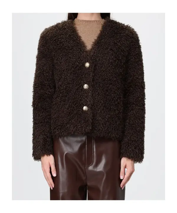 TWINSET Bouclé-knit V-neck Jacket With Front Button Closure