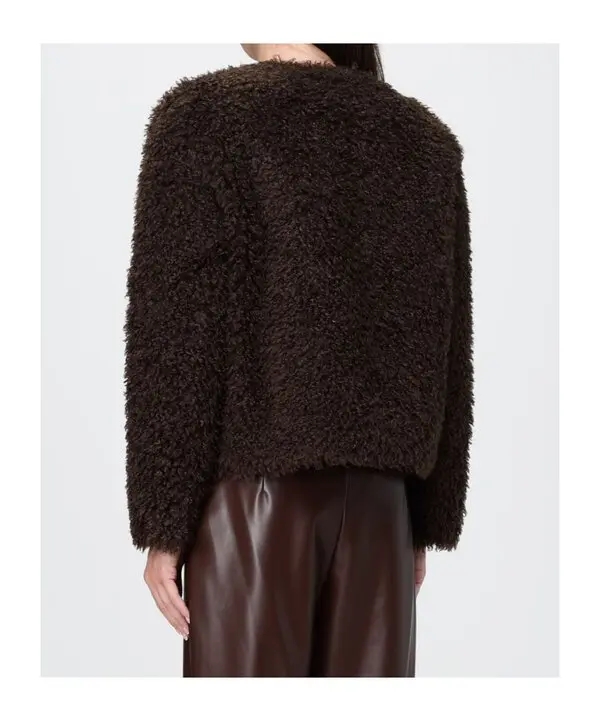TWINSET Bouclé-knit V-neck Jacket With Front Button Closure