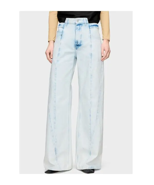 MAISON MARGIELA Bleached Spliced Wide-leg Jeans